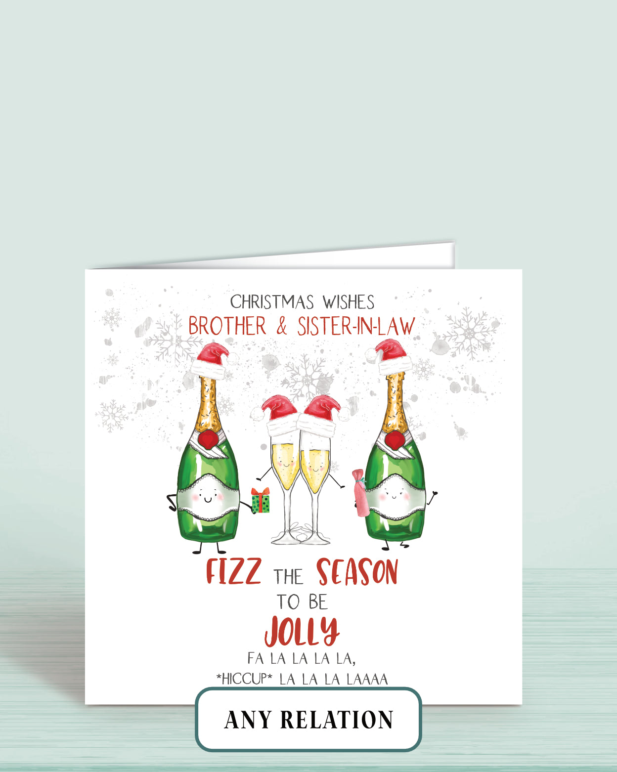 Fizz the Season to be Jolly Christmas Card (6x6 inches) – Oliver Rose ...