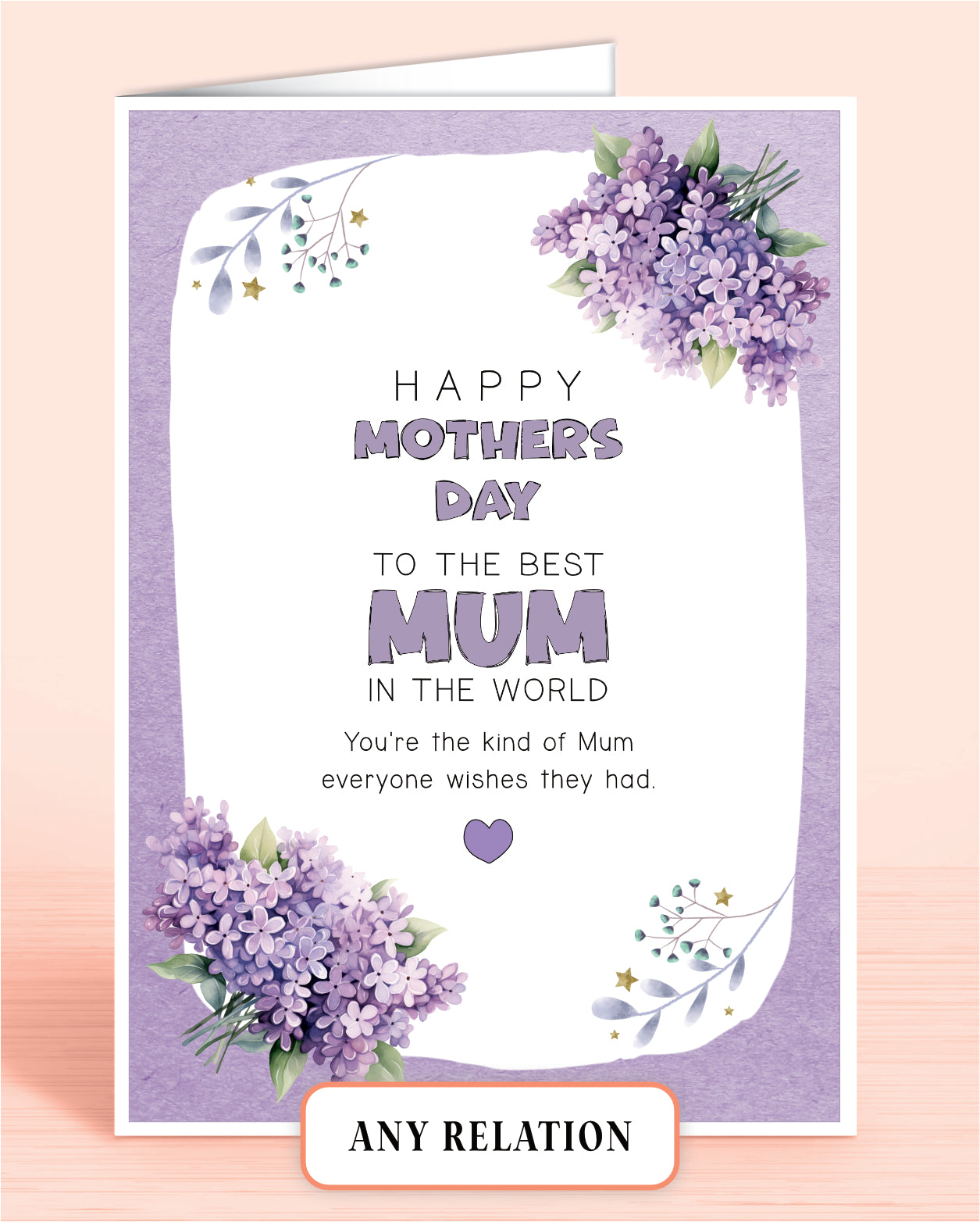 Mothers Day Card for Mum, Floral Purple – Oliver Rose Designs
