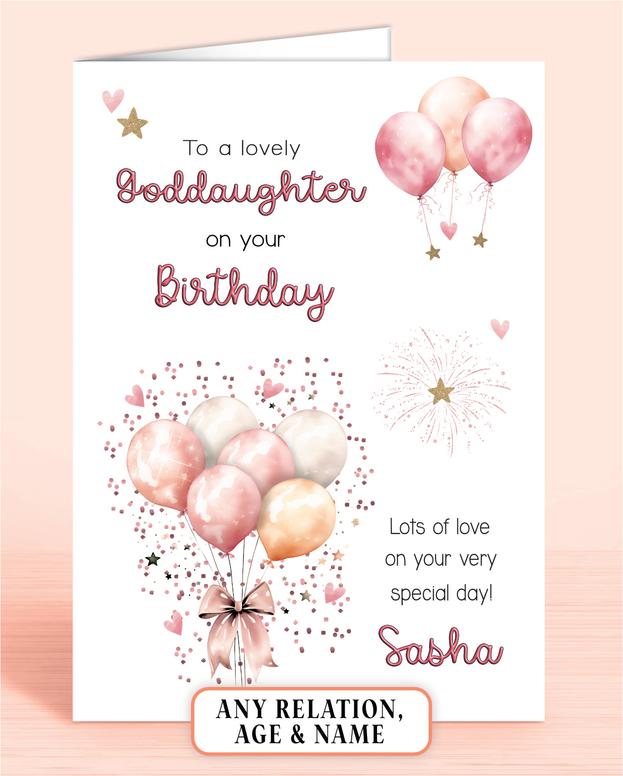 Personalised Goddaughter Birthday Cards For Girls – Oliver Rose Designs
