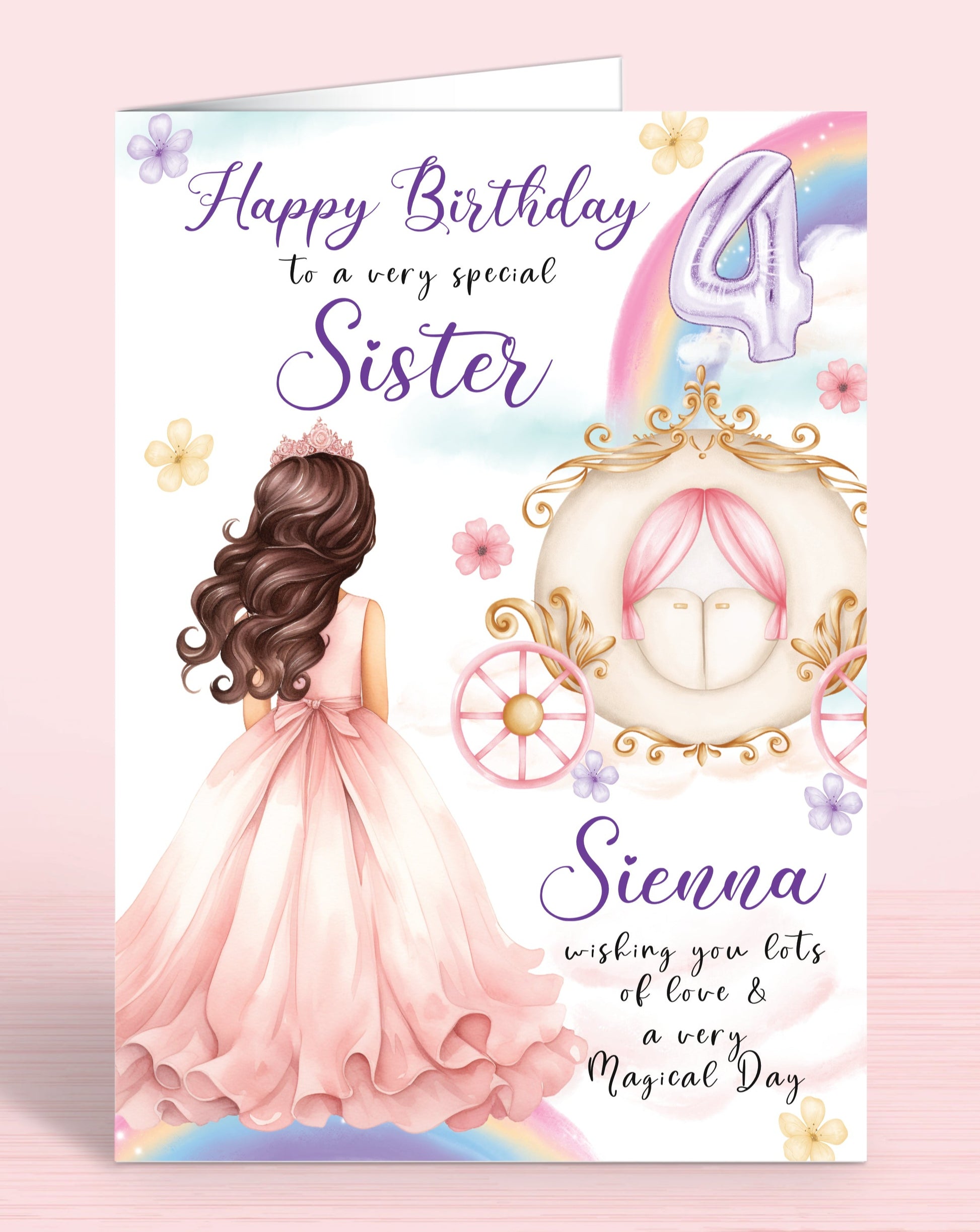 Happy Birthday Princess Card Age 1 Princess Birthday Card