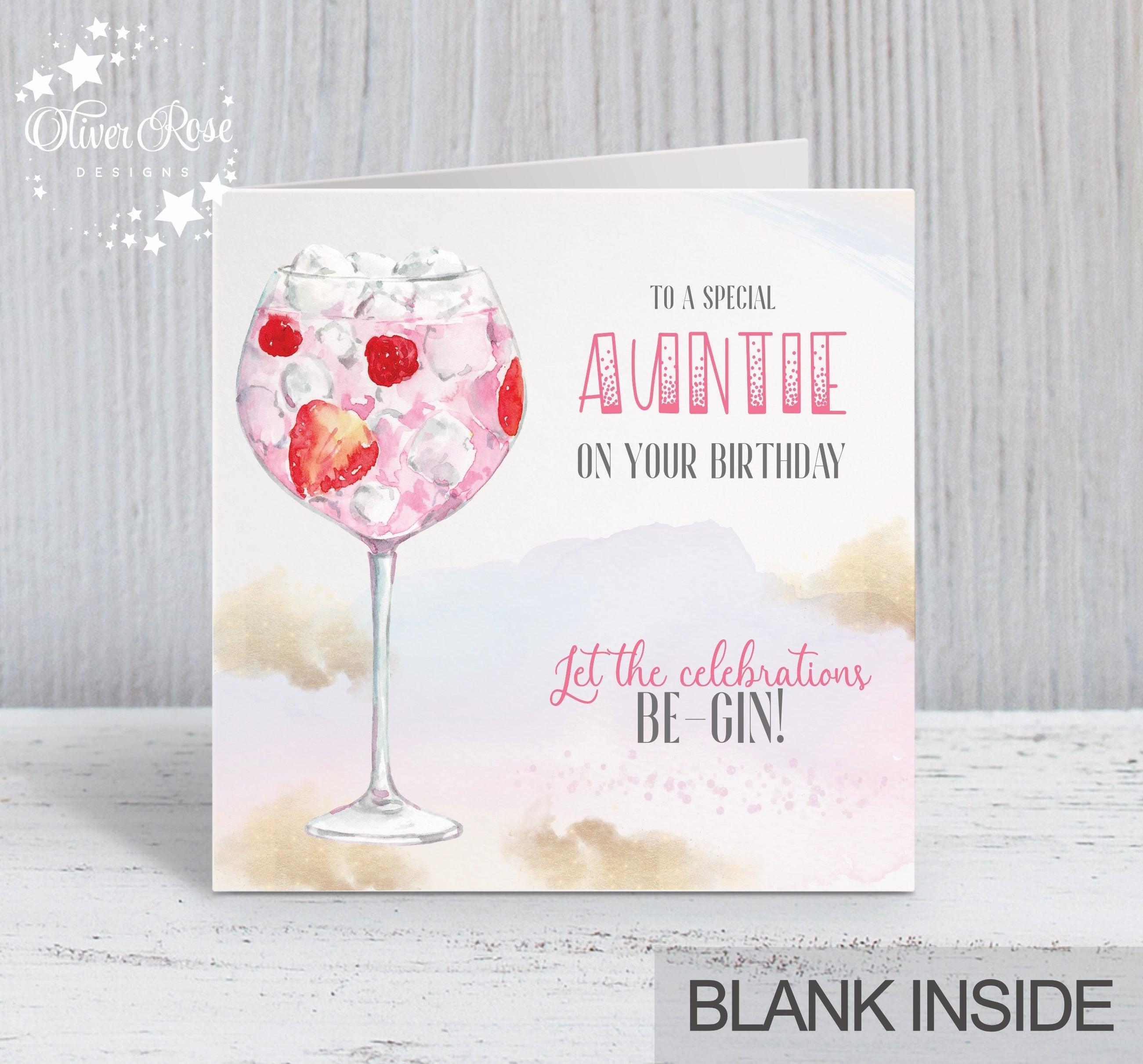 Pink Gin Birthday Card - Let the Celebrations Be-Gin – Oliver Rose Designs